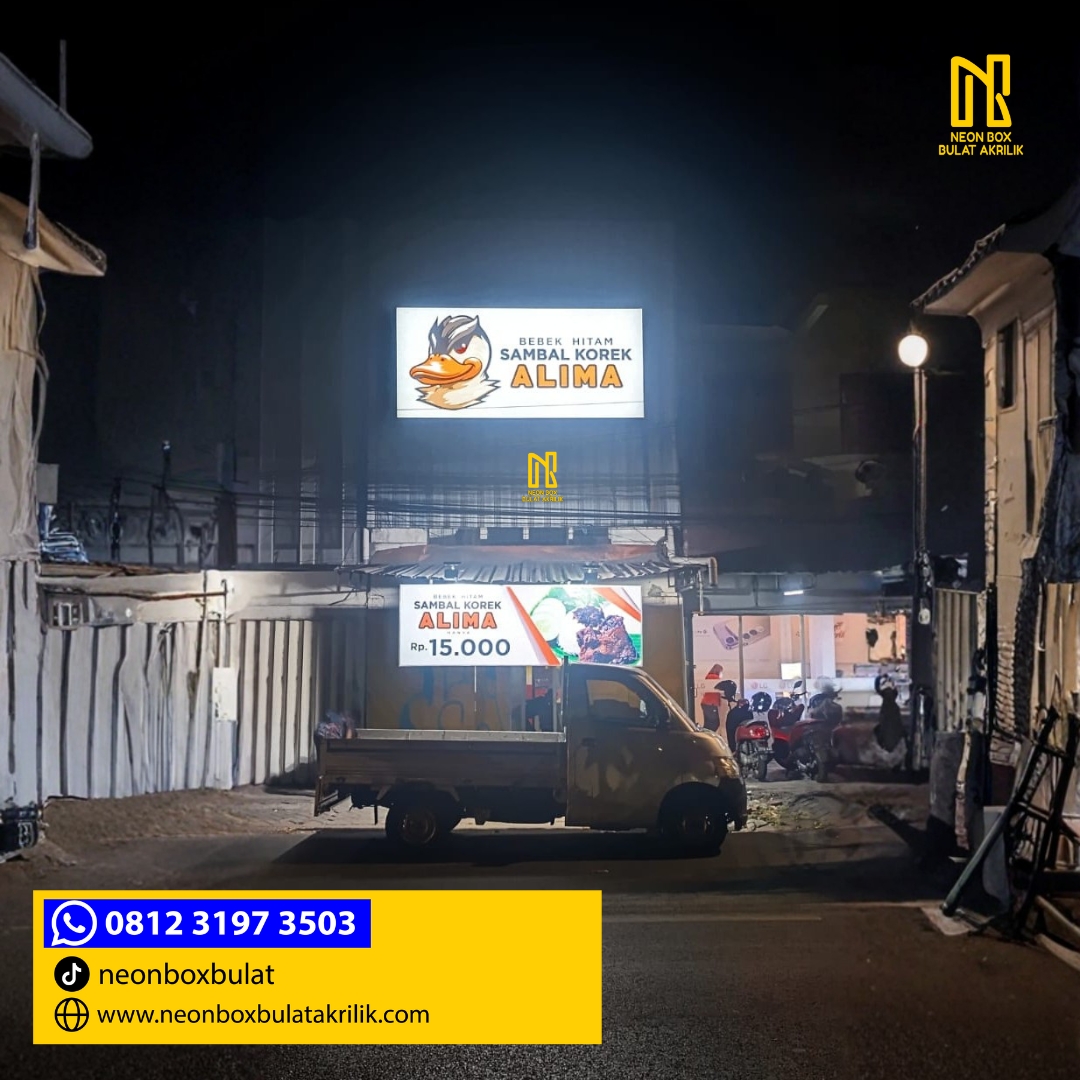 Jasa Pembuatan NeonBox 2m Lebih - Neonbox Bulat Akrilik